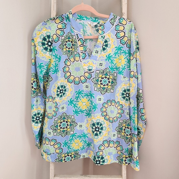 crown & ivy | Tops | Crown Ivy Large Pinapple Palm Tree Preppy Tropical ...